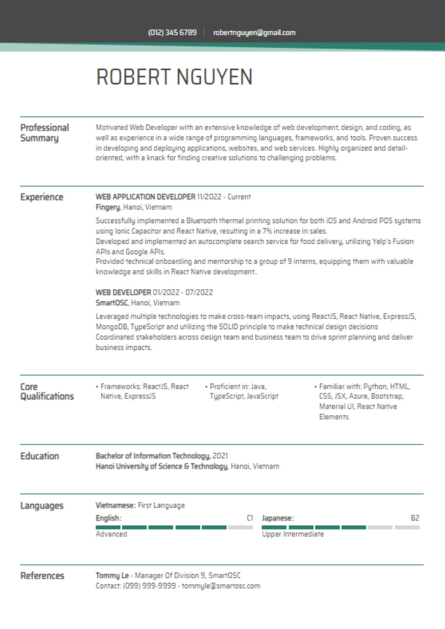 Top 15 mẫu CV IT chuyên nghiệp cho Developer năm 2024